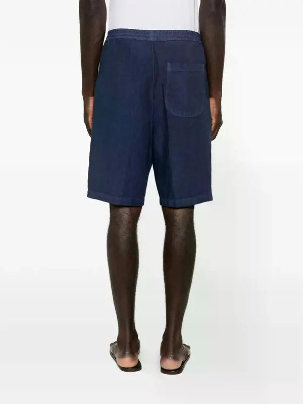 120% Lino Drawstring Waist Shorts
