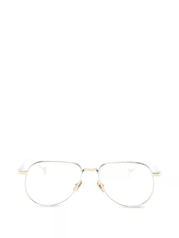 CUTLER & GROSS Pembroke Geometric Eyeglasses - Silver
