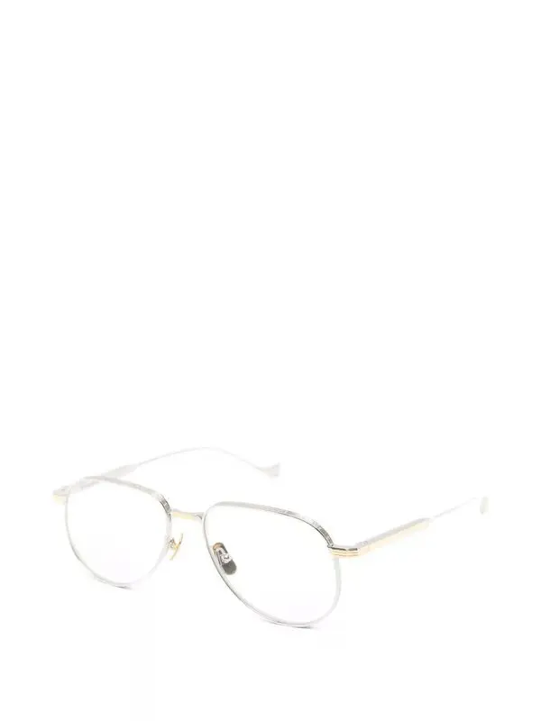 CUTLER & GROSS Pembroke Geometric Eyeglasses - Silver