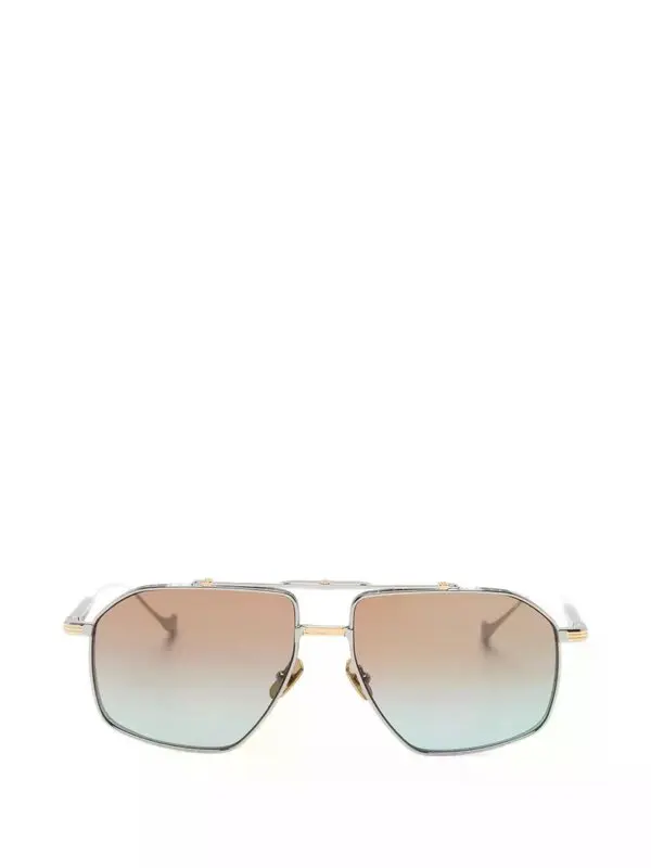 CUTLER & GROSS Kensington Geometric Frame Sunglasses - Silver