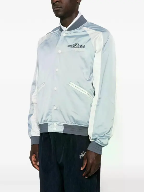 Deus Ex Machina Logo Embroidered Colour-block Bomber Jacket
