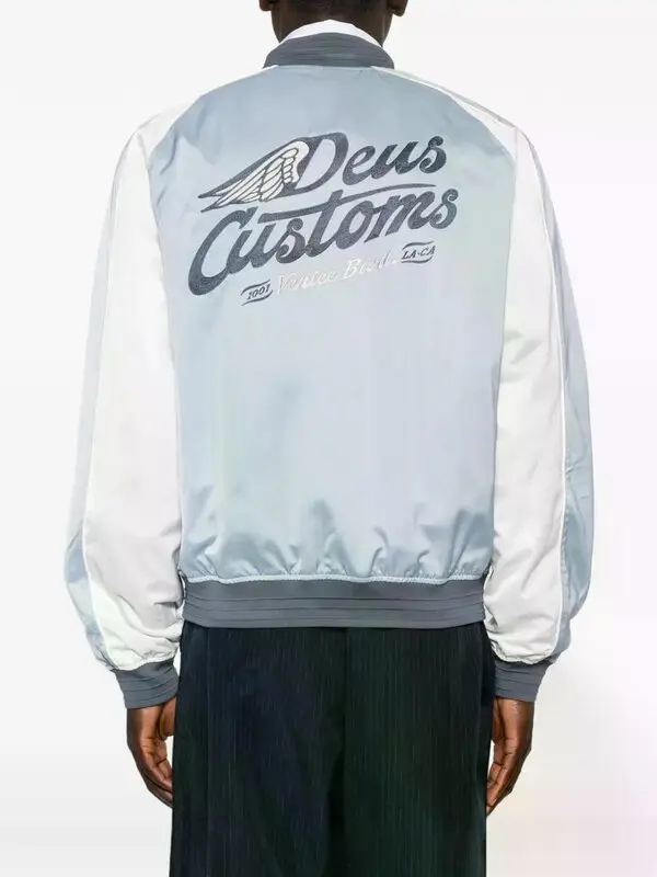 Deus Ex Machina Logo Embroidered Colour-block Bomber Jacket