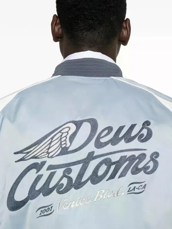 Deus Ex Machina Logo Embroidered Colour-block Bomber Jacket