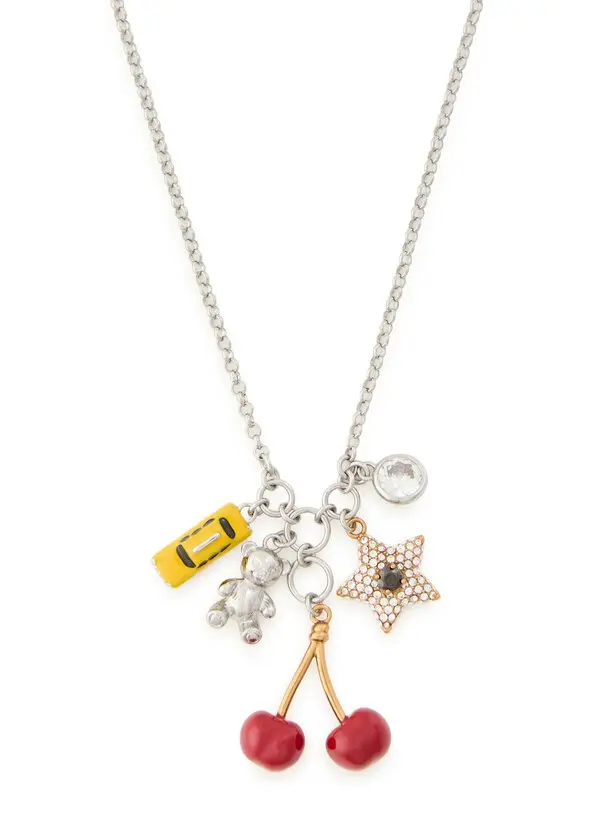 Marc Jacobs Plated Brass Charm Necklace - Silver