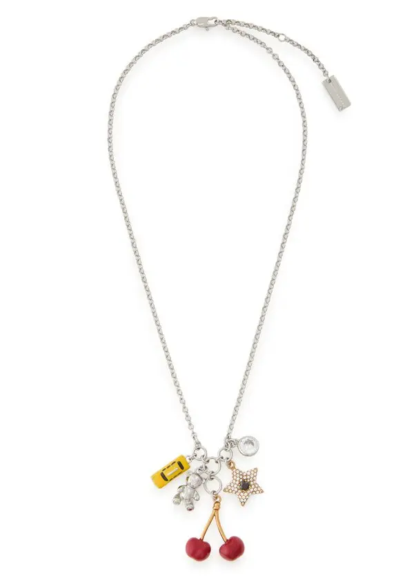 Marc Jacobs Plated Brass Charm Necklace - Silver