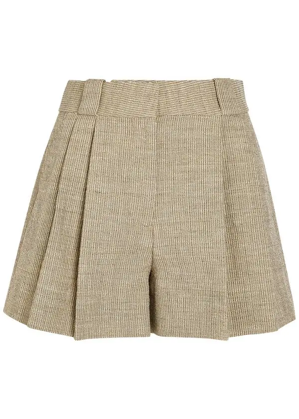 BLAZÉ MILANO Pleated Cotton-blend Shorts