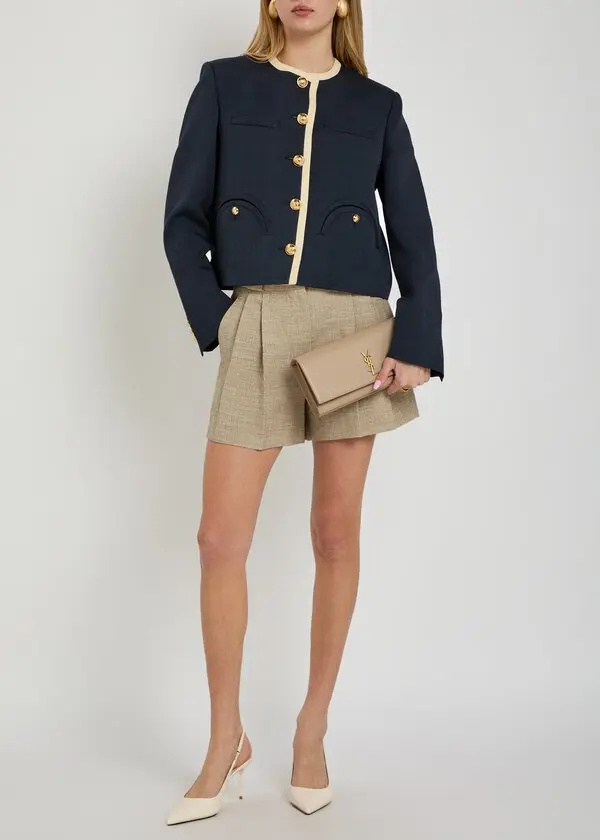 BLAZÉ MILANO Pleated Cotton-blend Shorts