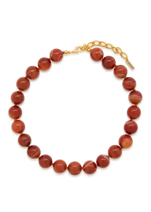 JENNIFER BEHR Louisa Beaded Agate Necklace - Pink