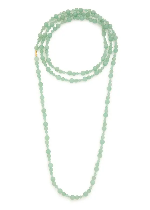 JENNIFER BEHR Veda Beaded Necklace - Dark Green