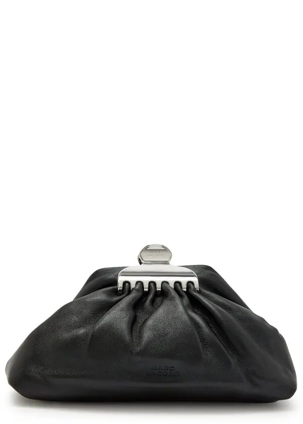 Marc Jacobs Claw Clip Small Leather Clutch - Black