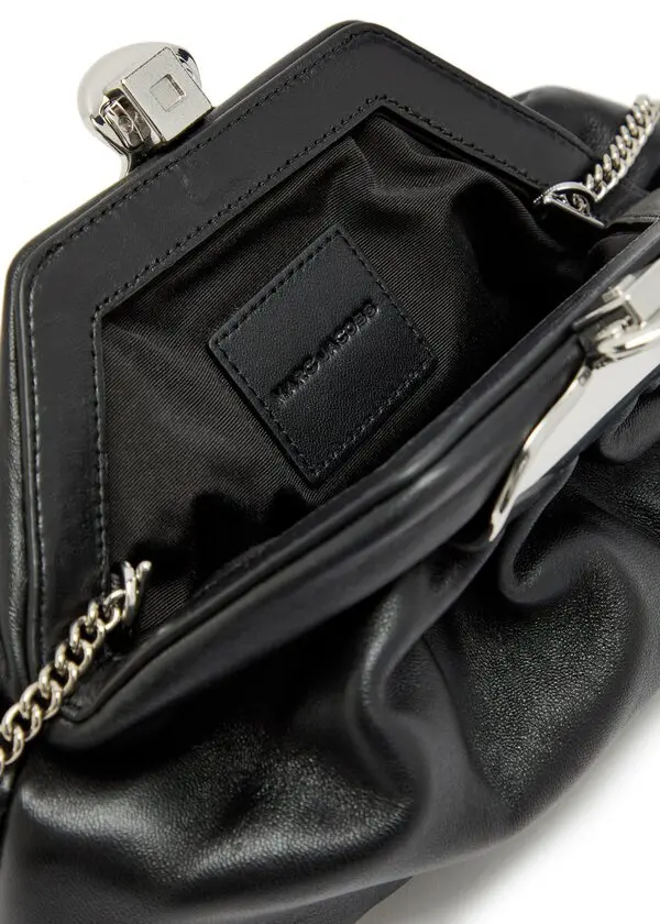Marc Jacobs Claw Clip Small Leather Clutch - Black
