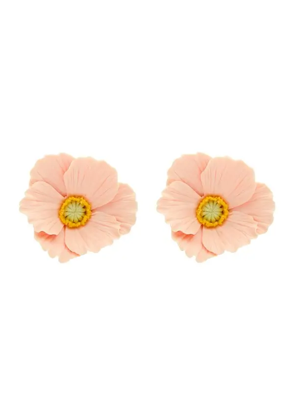JENNIFER BEHR Demetria Floral 18kt Gold-plated Drop Earrings - Pink