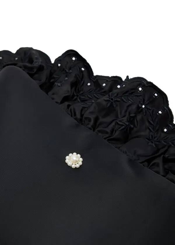 Simone Rocha Embroidered Padded Clutch - Black