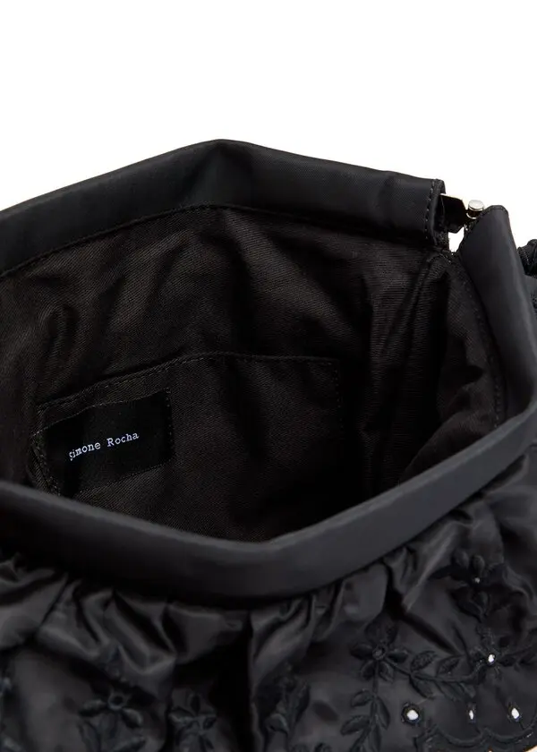 Simone Rocha Embroidered Padded Clutch - Black