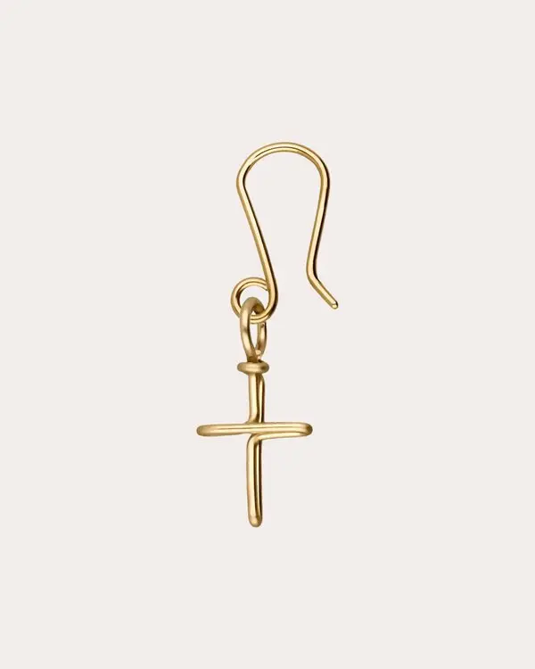 ATELIER PAULIN 14k -filled Wire Cross Charm Drop Earring - Gold