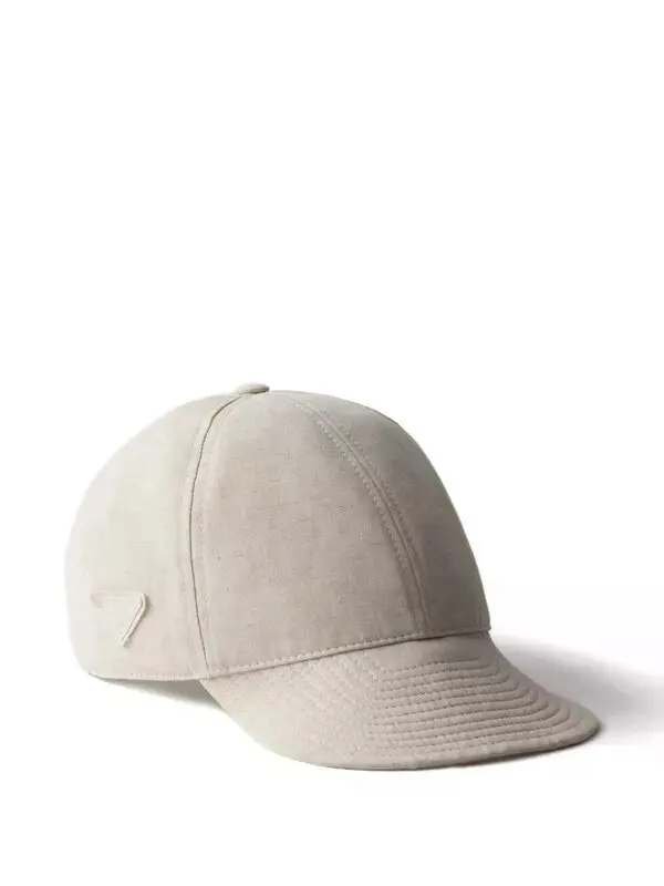 Prada Baseball Cap In Denim - Neutrals