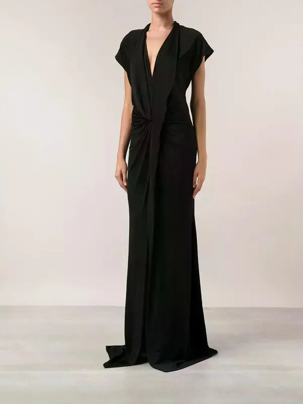 Givenchy Draped V-neck Maxi Dress