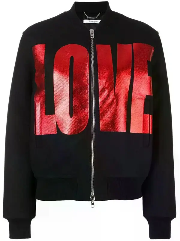 Givenchy Love Print Bomber Jacket - Black