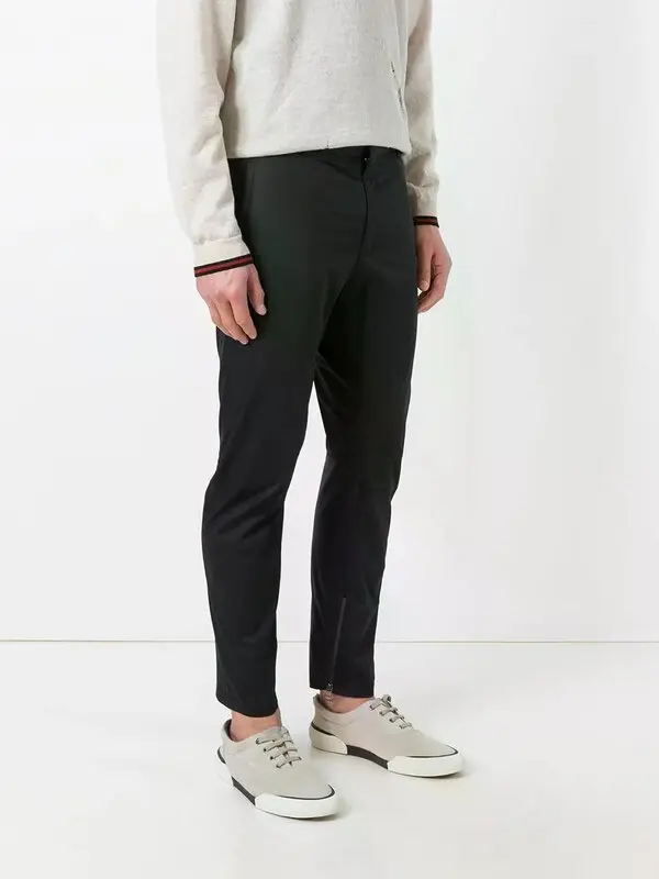 LANVIN Cotton Ankle Zip Trousers - Black