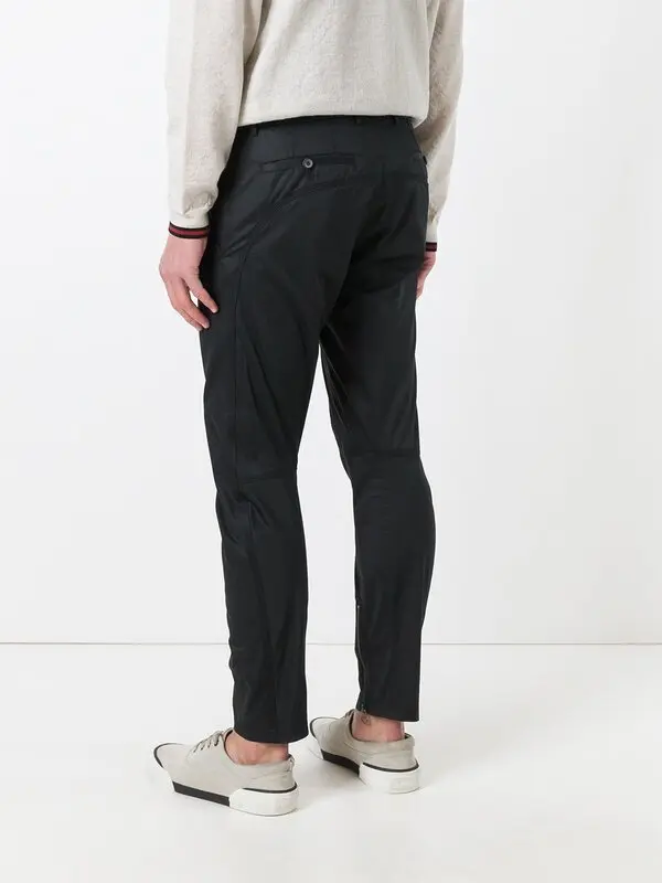 LANVIN Cotton Ankle Zip Trousers - Black