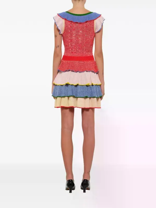 Alexander McQueen Knitted Tiered Mini Dress
