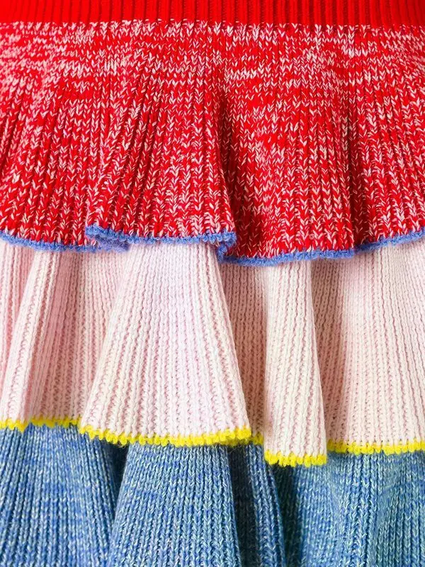 Alexander McQueen Knitted Tiered Mini Dress
