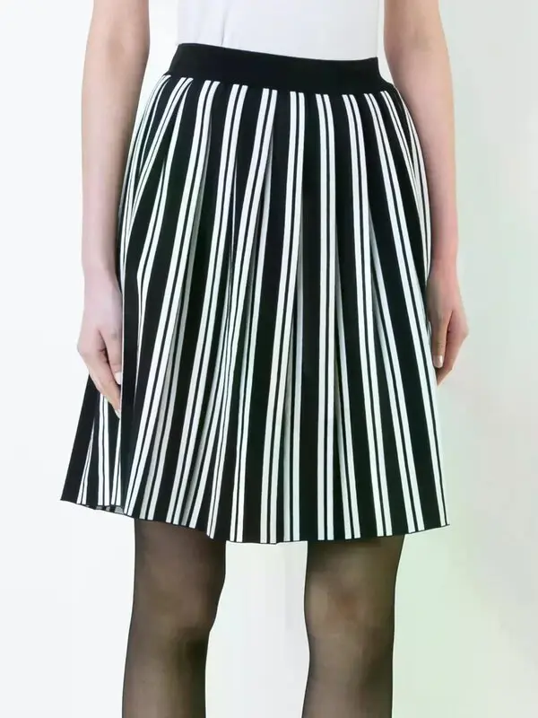 Balenciaga Striped Pleated Mini Skirt