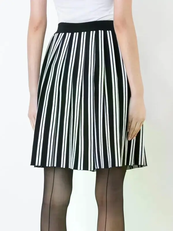 Balenciaga Striped Pleated Mini Skirt