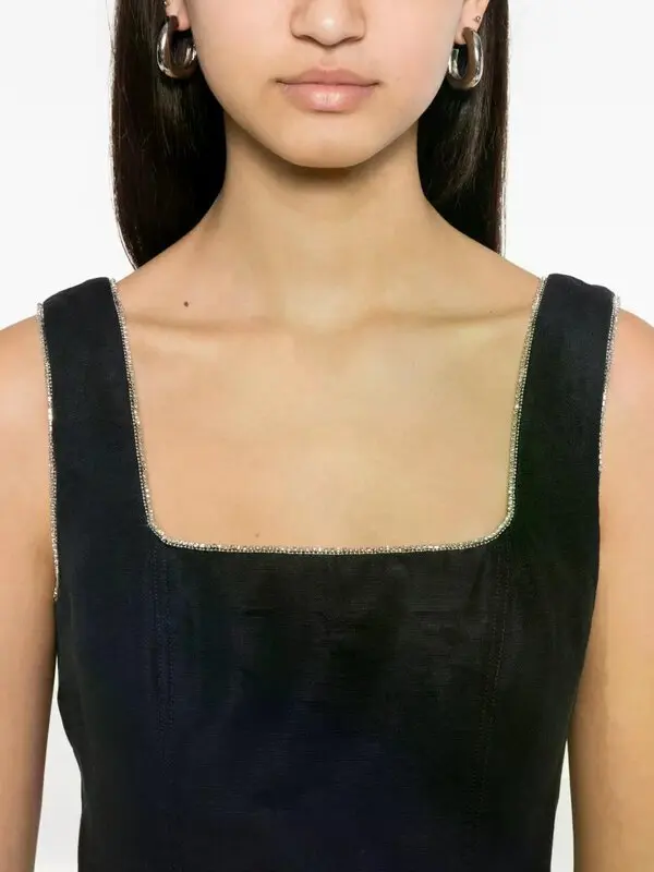 Maje Crystal-embellished Square-neck Mini Dress