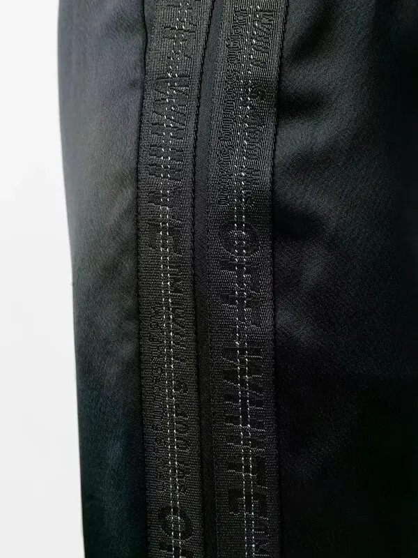 Off-White High-waisted Drawstring Trousers With Side Stripe Detail - Black