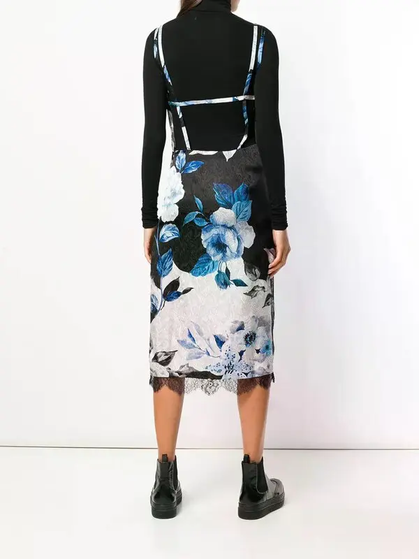 Off-White Rose Print Midi Dress