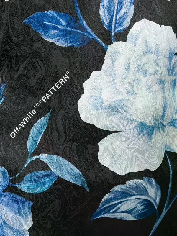 Off-White Rose Print Midi Dress