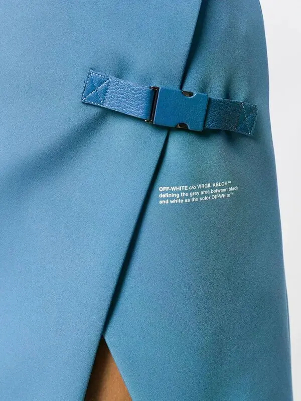 Off-White Wrap-front Miniskirt With Buckle Detail - Blue