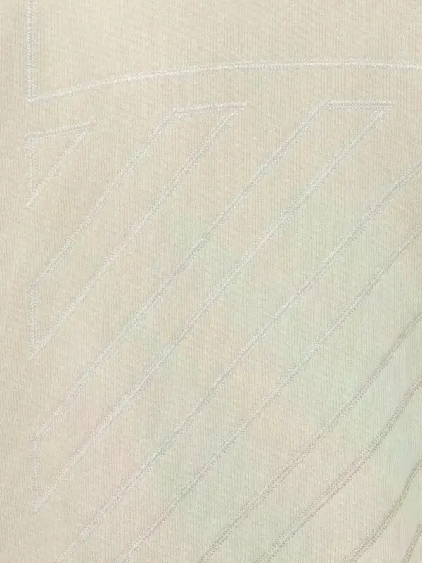 Off-White Cotton Hoodie With Embroidered Logo