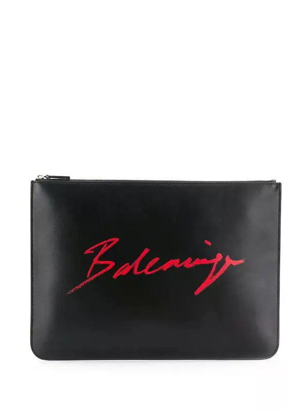 Balenciaga Signature Logo Pouch - Black