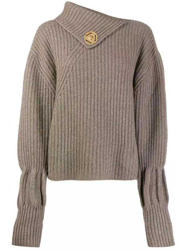 JW Anderson Ribbed Wool & Cashmere Blend Jumper - Neutrals