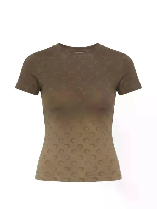 MARINE SERRE Moon-print T-shirt - Brown