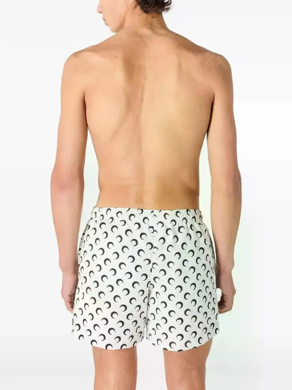 MARINE SERRE Moon Print Swim Shorts - White
