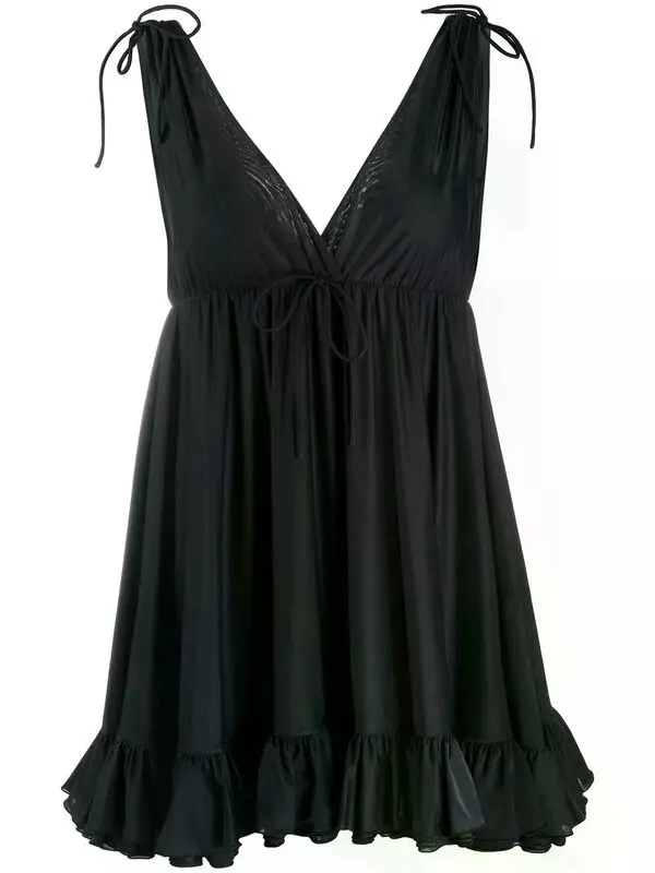 Balenciaga V-neck Ruffle Hem Top