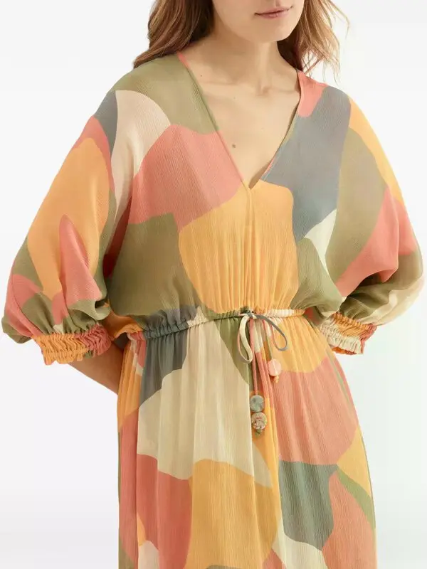 ERES Geometric Print V-neck Maxi Dress - Multicolour