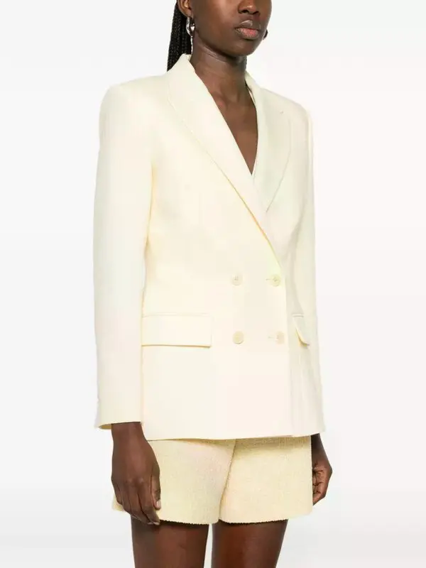 Maje Pale Double-breasted Blazer With Peak Lapels