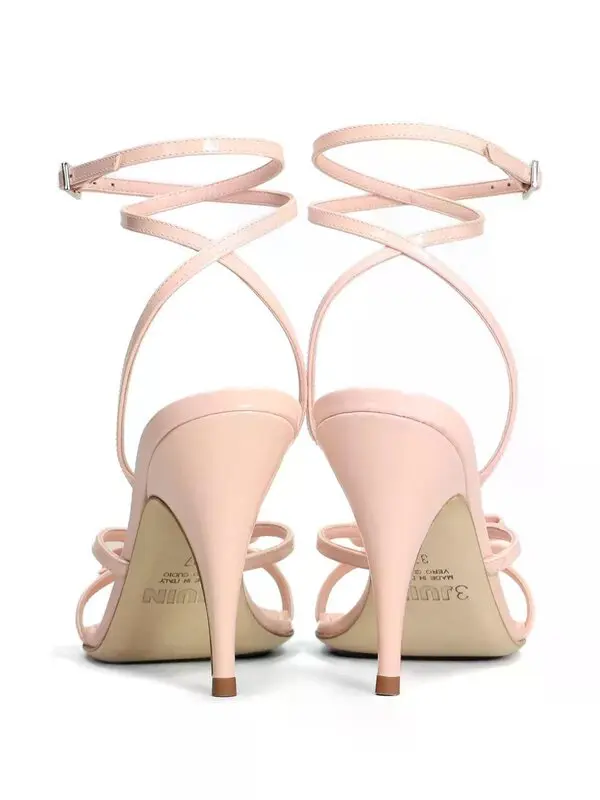 3JUIN Megan Charm Bow-detail Wrap-around Sandals
