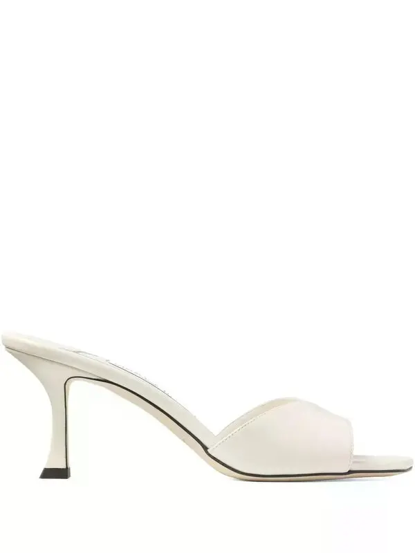 JIMMY CHOO Skye 70 Leather Square Toe Sandals - White
