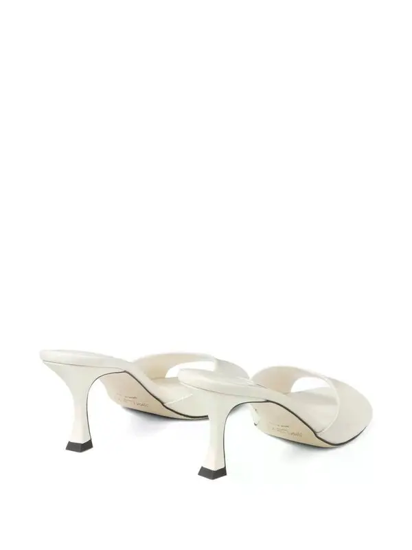 JIMMY CHOO Skye 70 Leather Square Toe Sandals - White