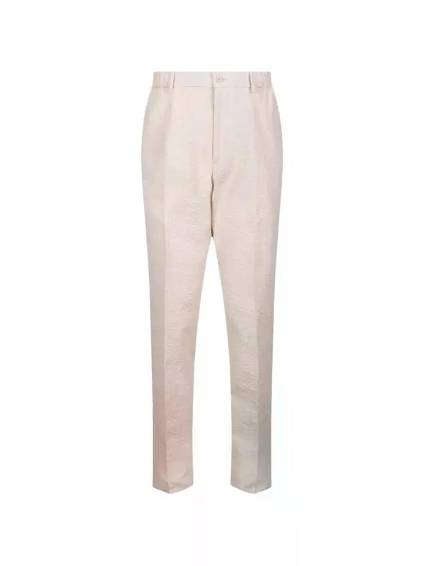Tagliatore Seersucker-texture Tapered Trousers