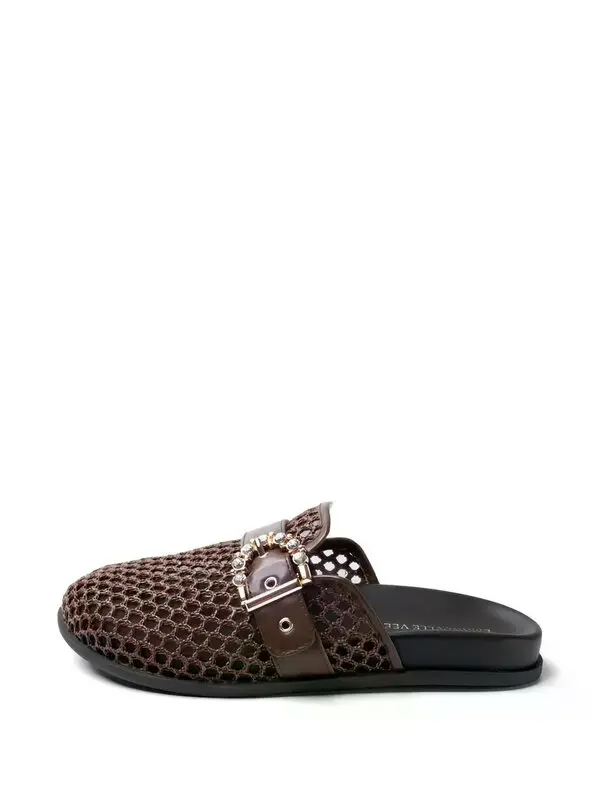 EMANUELLE VEE Crystal-embellished Slip-on Sandals