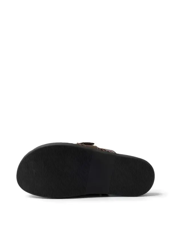 EMANUELLE VEE Crystal-embellished Slip-on Sandals