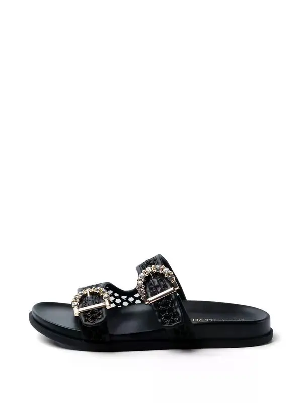 EMANUELLE VEE Embellished Open Toe Sandals