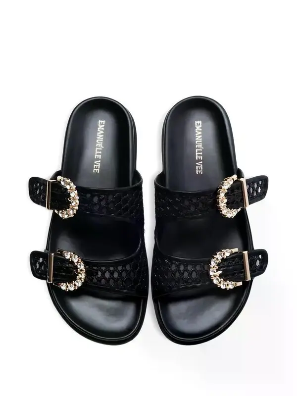 EMANUELLE VEE Embellished Open Toe Sandals