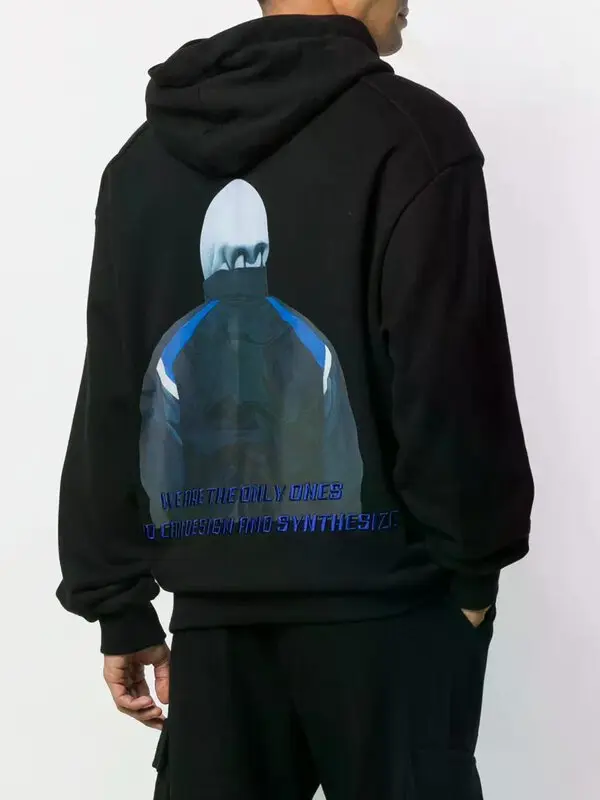 JUUN.J Drawstring Detail Hoodie With Graphic Print